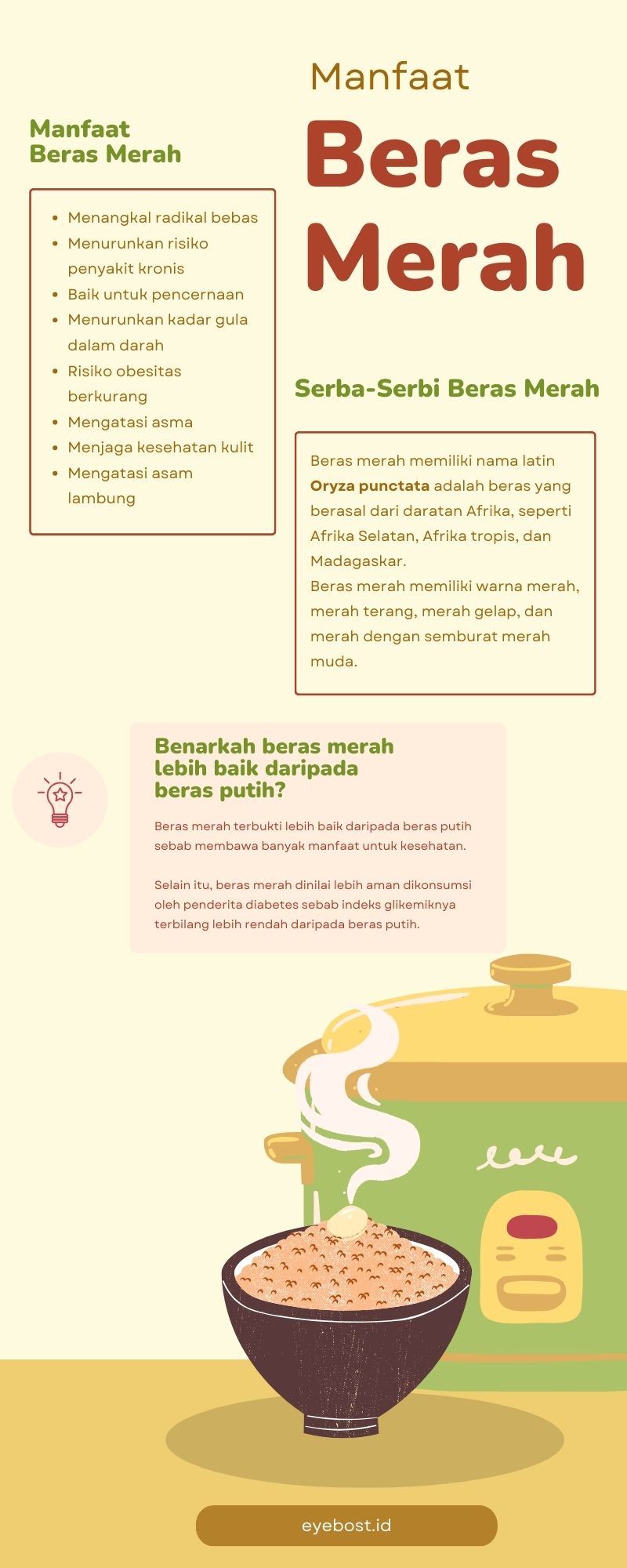 7 Manfaat Beras Merah Untuk Kesehatan Tubuh Luar dan Dalam - Vitameal